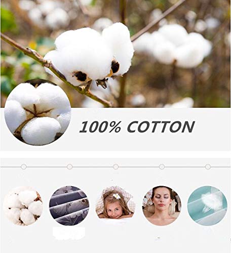 100% Cotton 600 Thread Count Pillow Case Set of 2, Standard Size Floral Pillow Covers for Sleeping, Breathable Easy to Wash