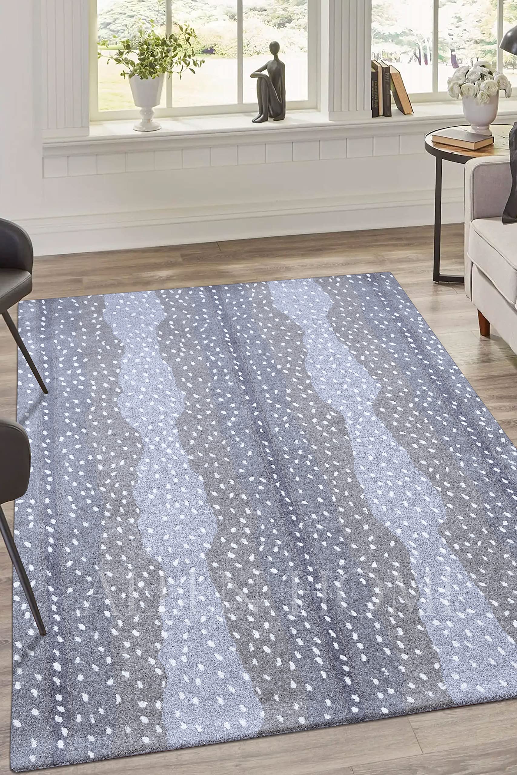 Hand Tufted Traditional Wool Area Rugs by Allen Home | Durable | 100% Wool | Living Room, Dining Room, Bedroom, and Entryway Area Rugs | 8’ x 10’ | Antelope Grey