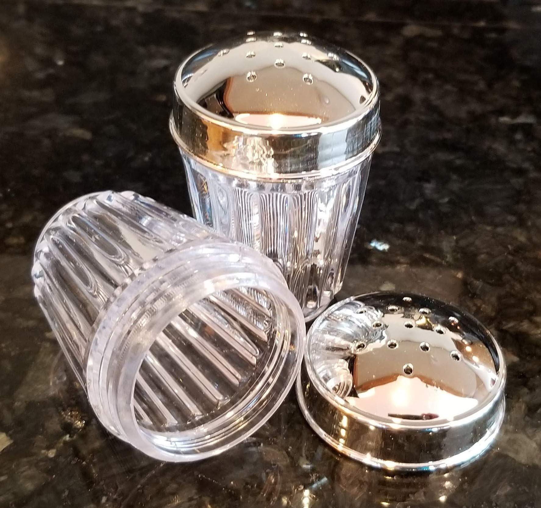 Handy Housewares Crystal-Look Salt & Pepper Shaker Set - Durable BPA Free Plastic