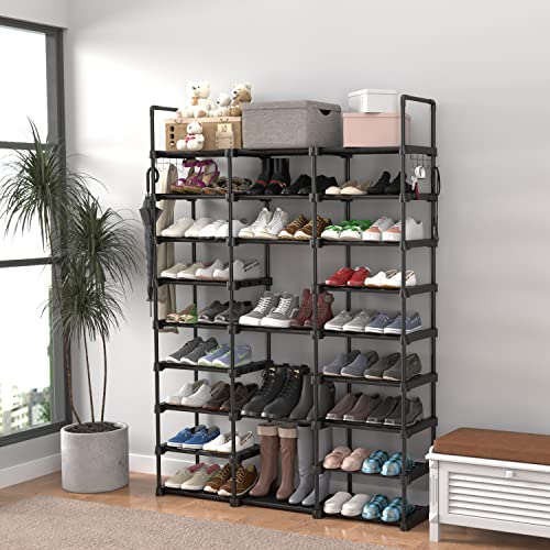 NIUBER 9 Tier Shoe Rack Sturdy Large Show Rack Heavy Duty for Entryway Shoe Shelves for Closet Shoe Rack Organizer for Entryway