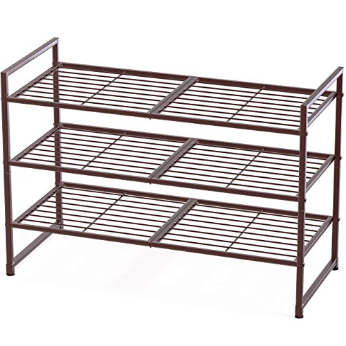 Simple Houseware 4-Tier Shoe Rack + 3-Tier Stackable Shoes Rack