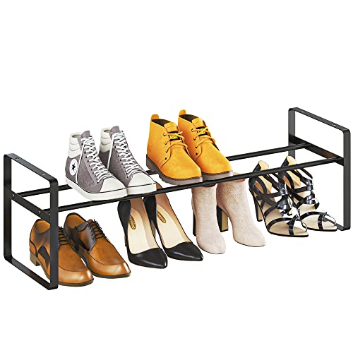 V.C.Formark 1 Tier Shoe Rack, 100% Stainless Steel Shoe Organizer Shelf , 8 Pairs Shoe Shelves for Closet, Entryway, Room, Garage - 31.9โโW x 9.9โโD x 9.9โโH(Black)