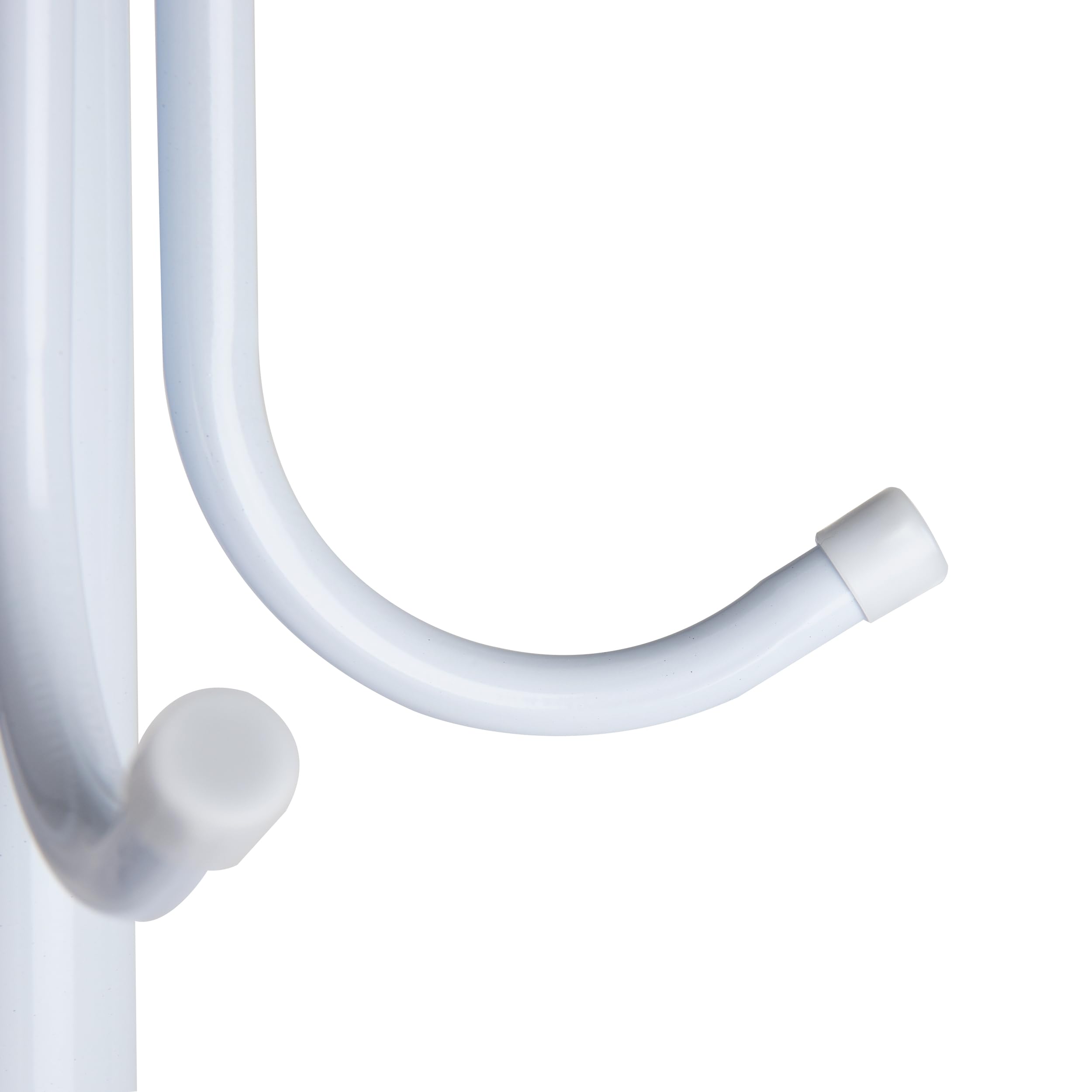 Mind Reader Coat Rack, Hall Tree, Freestanding, Coat Tree, Hat, Jacket, Purse, Metal, 14.75" L x 16.5" W x 69" H, White