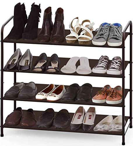 Simple Houseware 4-Tier Shoe Rack + 3-Tier Stackable Shoes Rack