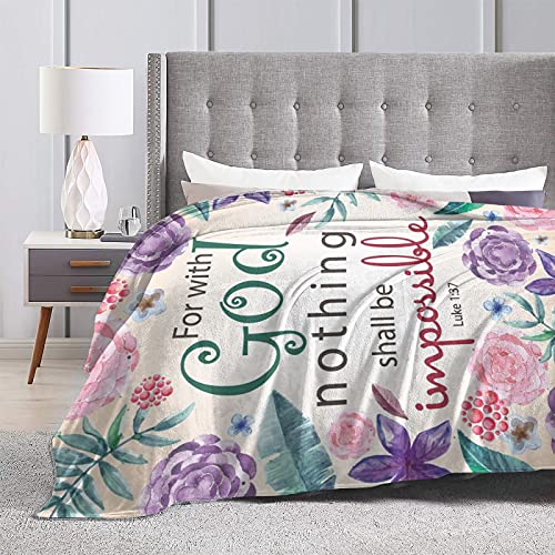 Pindola Bible Verse Christian Bible Verse Luke Throw Blanket Warm Lightweight Soft Cozy Warm Home Decoration 120"x90"
