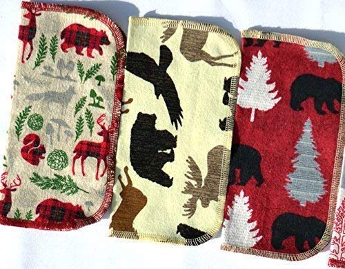 1 Ply Winter Lodging, Set Napkins 8x8 inches 5 Pack - Little Wipes (R) Flannel
