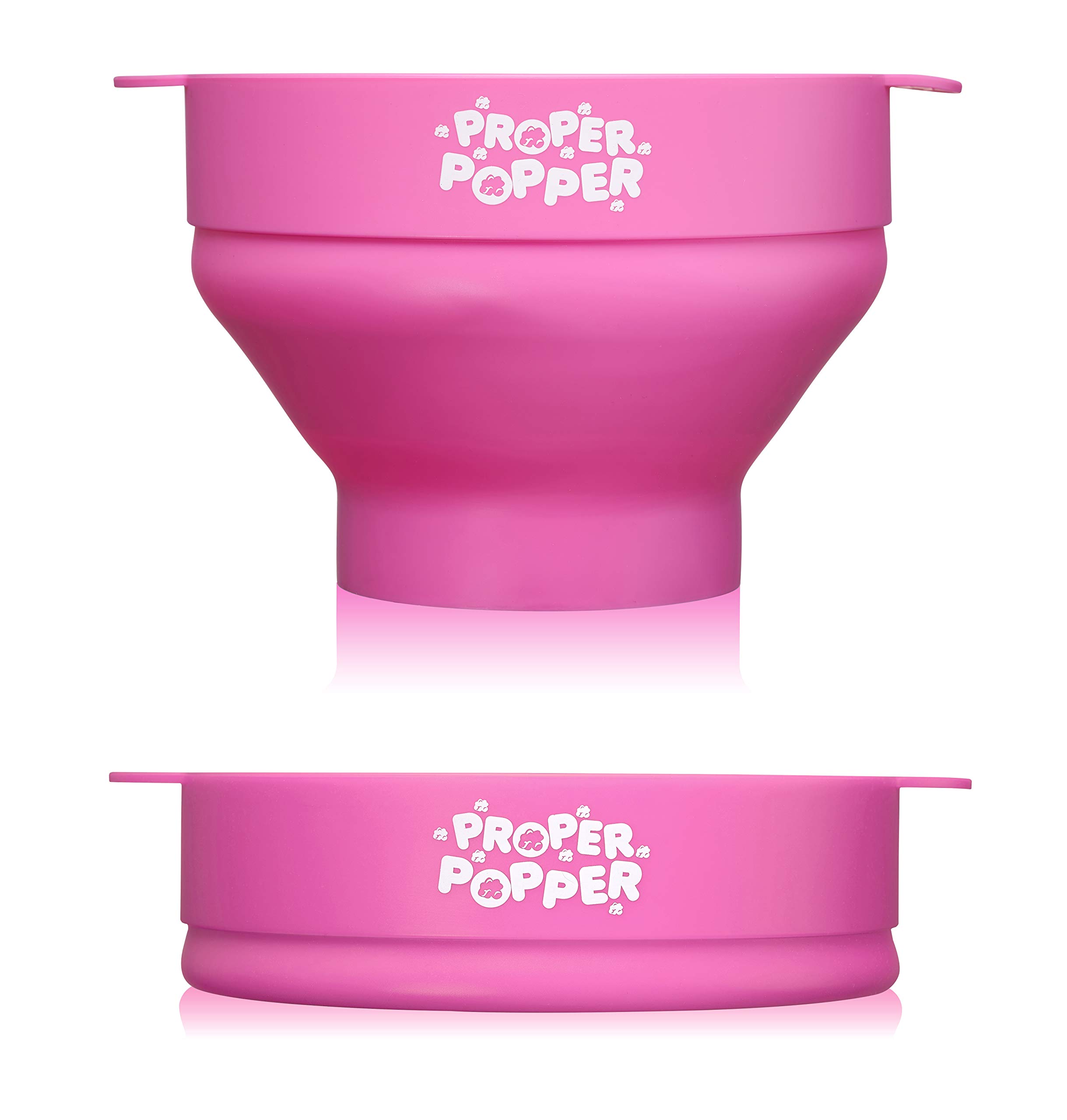 The Original Proper Popper Microwave Popcorn Popper, Silicone Popcorn Maker, Collapsible Bowl BPA Free & Dishwasher Safe - (Pink)