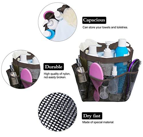 Attmu Mesh Shower Caddy Portable for College Dorm Room Essentials with 8 Pockets, Hanging Shower Caddy Basket Tote Bag Toiletry Accessories for Bathroom