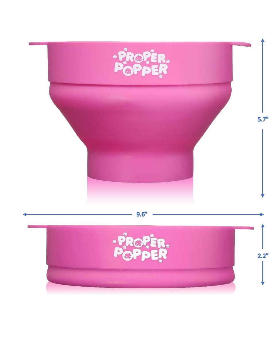 The Original Proper Popper Microwave Popcorn Popper, Silicone Popcorn Maker, Collapsible Bowl BPA Free & Dishwasher Safe - (Pink)