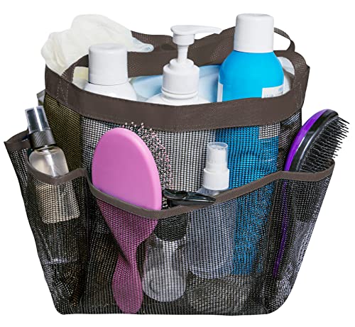 Attmu Mesh Shower Caddy Portable for College Dorm Room Essentials with 8 Pockets, Hanging Shower Caddy Basket Tote Bag Toiletry Accessories for Bathroom