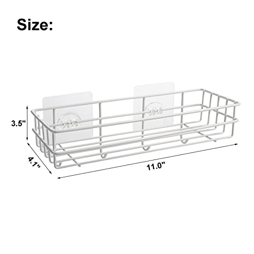 Bathroom Shelf Organizer Shower Caddy Storage Kitchen Rack With Traceless Transparent Adhesive No Drilling Black Roll up Dish Drying Rack