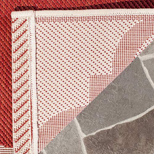 SAFAVIEH Courtyard Collection 2'3' x 12' Red CY6243 Moroccan Trellis Indoor/ Outdoor Patio Backyard Mudroom Runner Rug