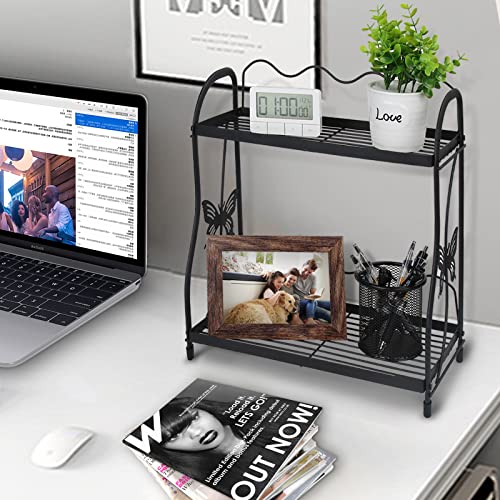Bathroom Organizer Countertop, 2 Tier Bathroom Tray for Counter Organizer and Storage Shelf, Vanity Organizer Bathroom Counter Tray Kitchen Spice Rack Standing for Bathroom, Kitchen, Bedroom, Offices