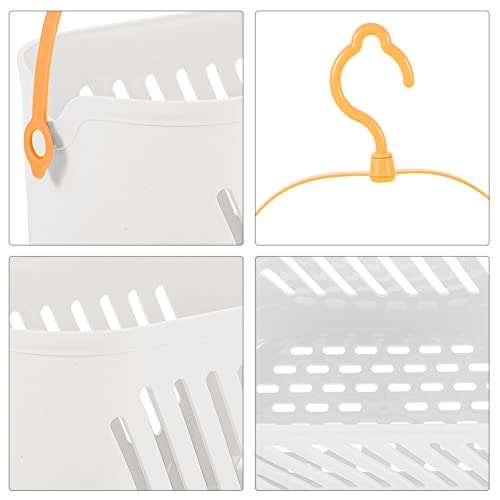 STOBAZA Shower Basket Plastic Hanging Shower Caddy with Hook for Bathroom Health Cosmetics Spa White