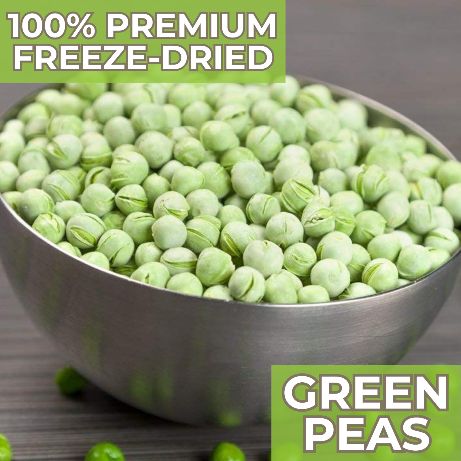Nutristore Freeze Dried Green Peas | Vegetables for Healthy Snack or Long Term Storage | Emergency Survival Canned Food Supply | Bulk #10 Can Veggies | 25 Year Shelf Life | 20 Servings, 18.3 oz