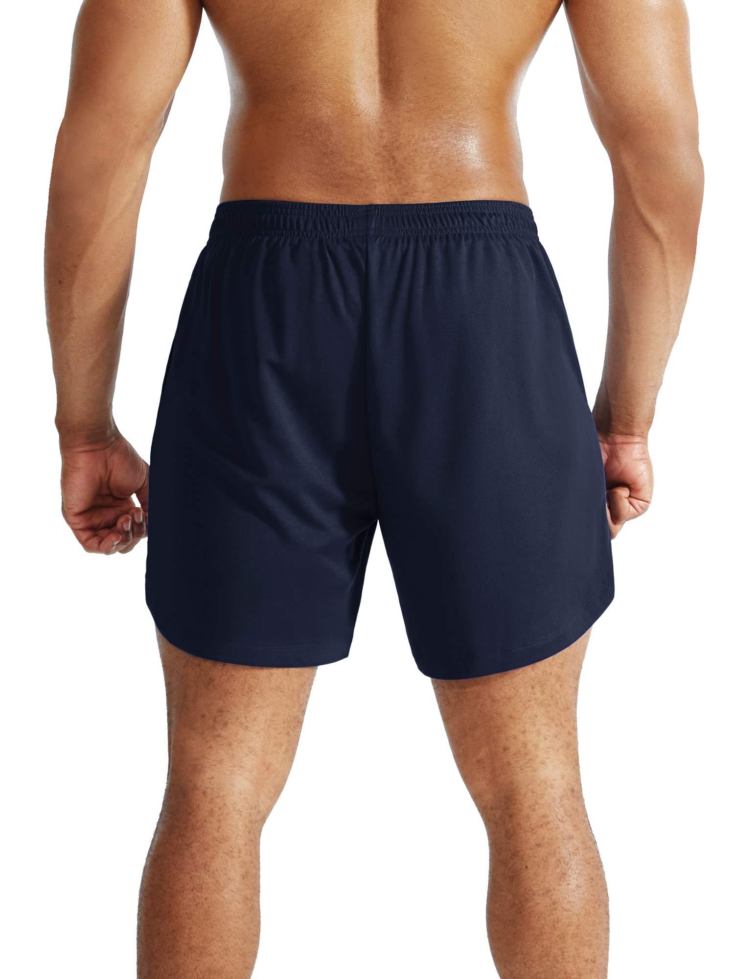 NELEUS Men's 2 in 1 Running Shorts with Liner,Dry Fit Workout Shorts with Pockets,6070,2 Pack,Black/Navy Blue,US 2XL,EU 3XL