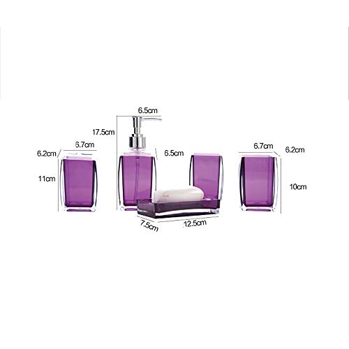 XIAOL Bathroom Accessories, 5Piece Bathroom Accessories Set, Bathroom Set Features, Soap Dispenser, Toothbrush Holder, Tumbler & Soap Dish- Bath Gift Set,Khaki