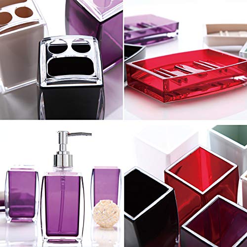 XIAOL Bathroom Accessories, 5Piece Bathroom Accessories Set, Bathroom Set Features, Soap Dispenser, Toothbrush Holder, Tumbler & Soap Dish- Bath Gift Set,Khaki