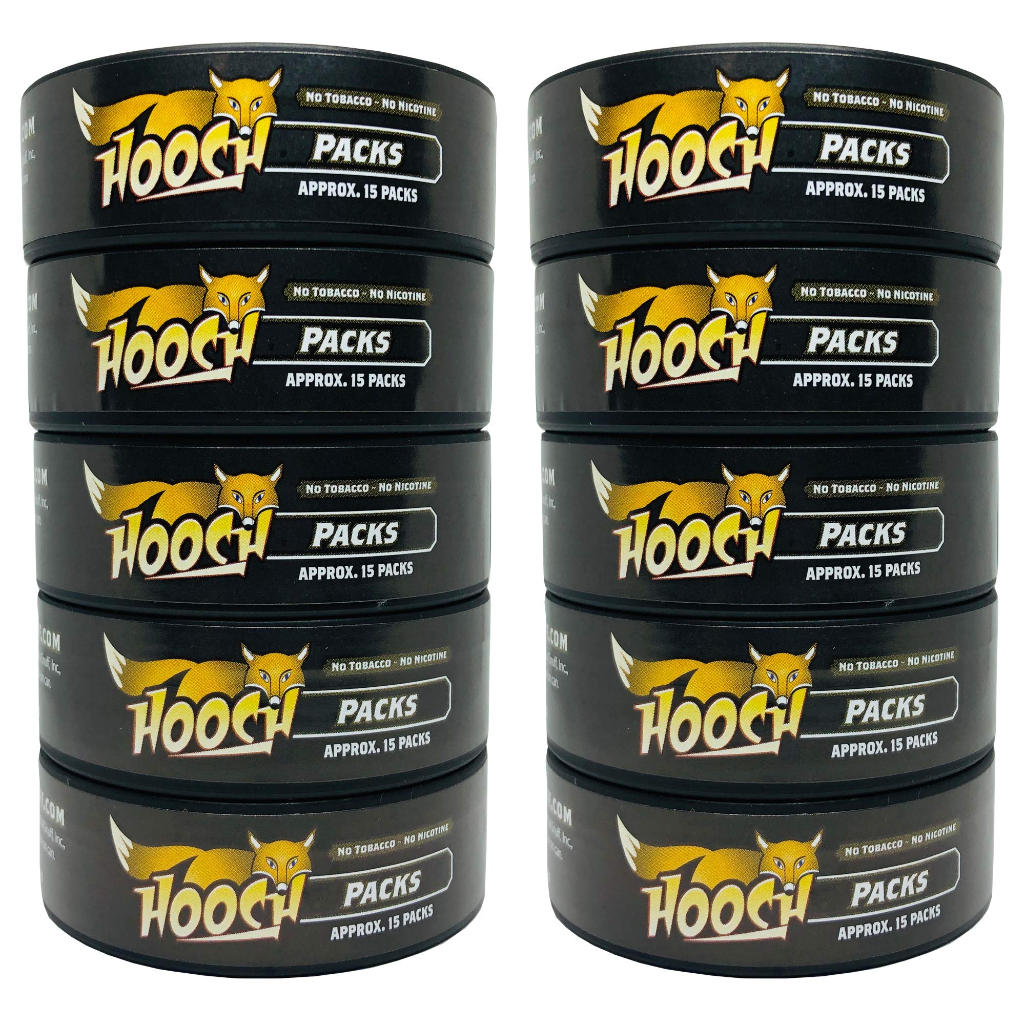 Hooch Herbal Snuff Wintergreen Pouch Packs - 10 Cans - Includes DC Crafts Nation Skin Can Cover - Illuminati