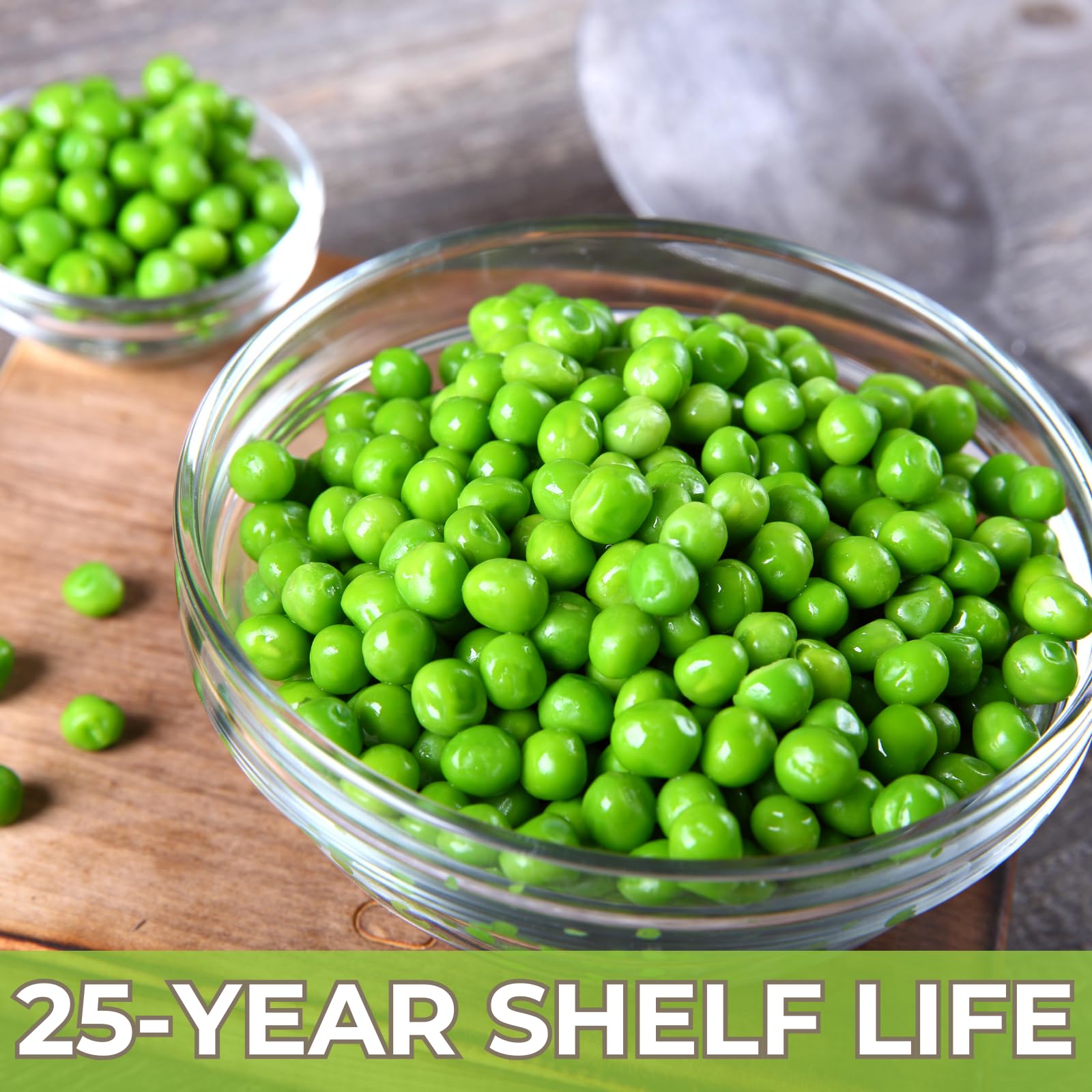 Nutristore Freeze Dried Green Peas | Vegetables for Healthy Snack or Long Term Storage | Emergency Survival Canned Food Supply | Bulk #10 Can Veggies | 25 Year Shelf Life | 20 Servings, 18.3 oz