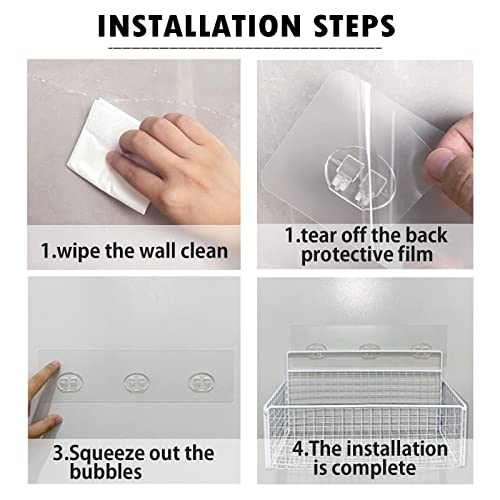 12Pcs Adhesive Hooks Sticker, Waterproof Corner Shower Caddy Adhesive Hooks Replacement, Strong Adhesive Wall Hanging Hooks, No Drilling Shower Shelves Adhesive Strip Pad Shower Kitchen Accessories