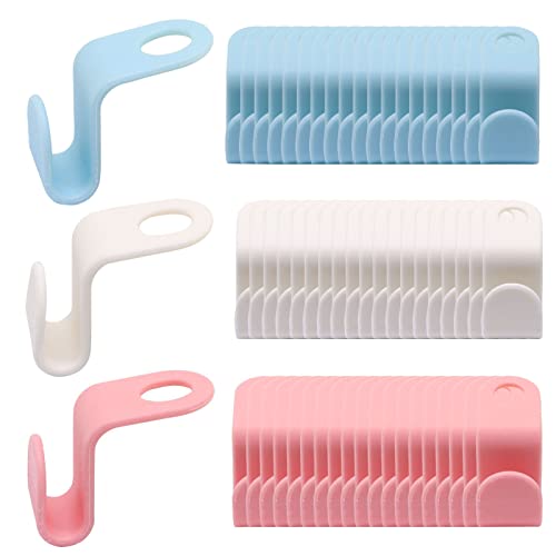 BENLIUDH Closet Hangers Space Saver, 60 Pcs 3 Colors Clothes Hanger Connector Hooks Cascading Hooks Organizer for Clothes Organizer Closet Space Saving