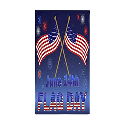 xigua 2PCS Polyester Hand Towels Soft and Absorbent for Hotel Spa Beach Bathroom Fingertip Towel,Flag Day Beautiful Text and Fireworks