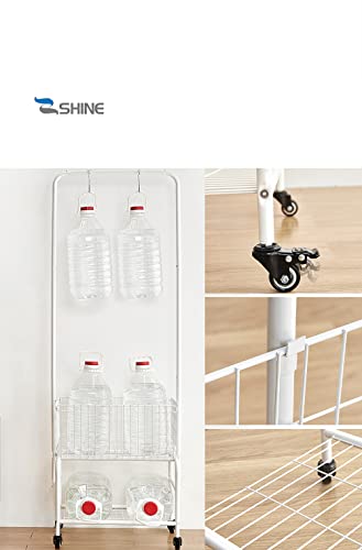 Movable laundry basket with hanger,laundry basket with wheels,Metal rack for garment hang,black color (black)