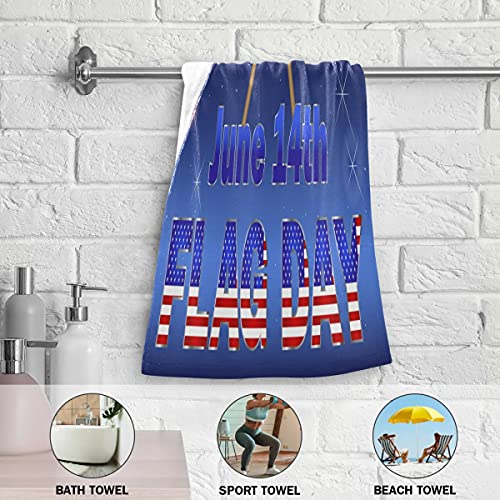 xigua 2PCS Polyester Hand Towels Soft and Absorbent for Hotel Spa Beach Bathroom Fingertip Towel,Flag Day Beautiful Text and Fireworks