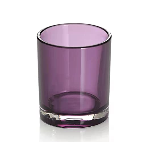 TUANYO Bathroom Accessories Set Complete - 6 Pcs Acrylic Bathroom Set - Toothbrush Holder, 2 Toothbrush Cups, soap Dispenser, soap Dish and Cleaning Cloth for Bathroom (Purple)