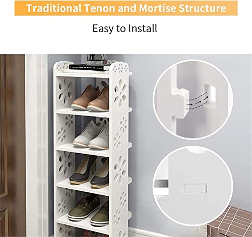 Catekro Shoe Rack Small Shoe Rack Student Dorm Organizer Vertical Shoe Tower Shoe Storage Organizer for Narrow Closets, Bedrooms, Hallways, Entrances (5 Tier)