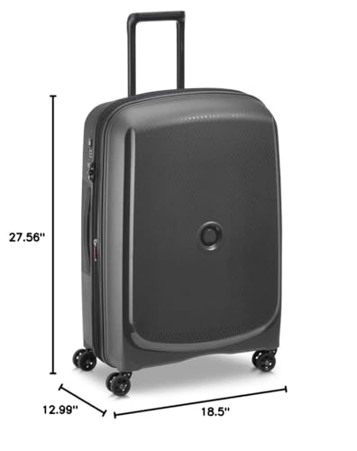 Delsey Paris Unisex Adult Expandable Suitcase, Black, M (71 cm-81 L + 8 L)