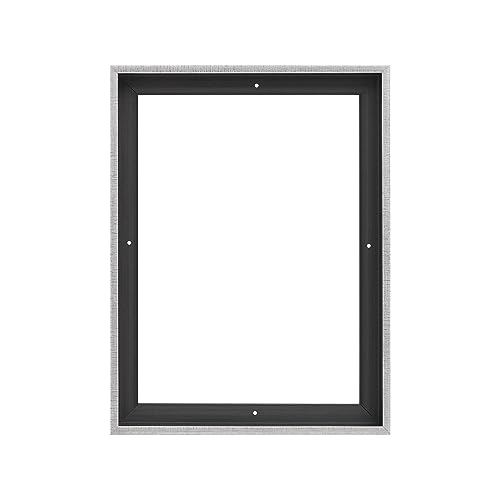 Pixy Canvas Floater Frame 9x12 for 1-1/2 (1.5) inch Deep Canvas Paintings/Canvas Prints/Wood Canvas Panels/Wall Art/Wall Decor/Home Decor/Artwork (Antique Silver, 9 x 12 inch, Portrait)