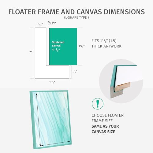 Pixy Canvas Floater Frame 9x12 for 1-1/2 (1.5) inch Deep Canvas Paintings/Canvas Prints/Wood Canvas Panels/Wall Art/Wall Decor/Home Decor/Artwork (Antique Silver, 9 x 12 inch, Portrait)