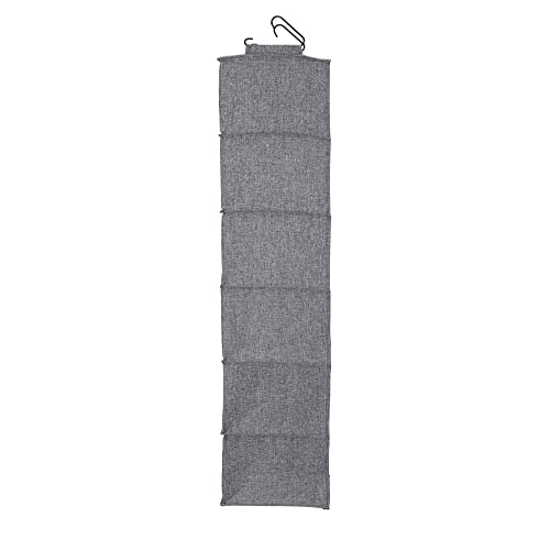 Household Essentials 6 Closet Organizer with Hooks Hanging Shelf, Graphite