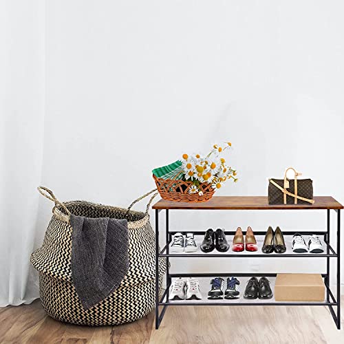 Garden 4 you 3-Tier Tilting Adjustable Freestanding 2PC Shoe Rack 6-Pairs 25.2 In Length For Durability And Stability For Entryways, Hallways, Closets, Dormitory Rooms, And Industries,Brown