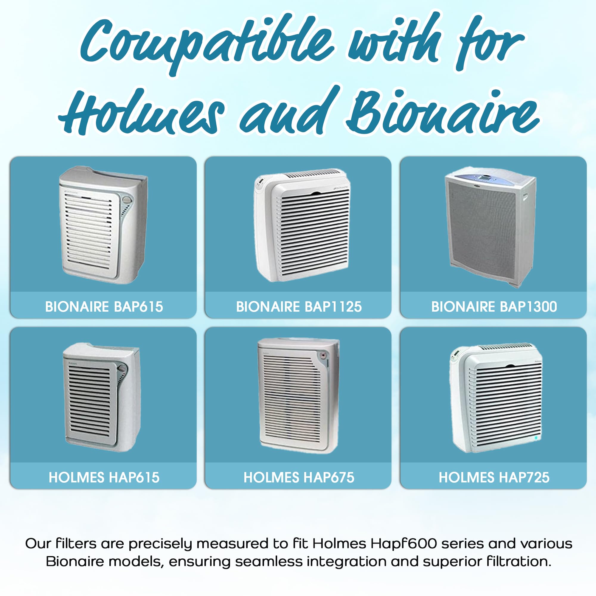 Breathe Naturally - Hapf600 HEPA Carbon Filter Replacement for Holmes Air Purifiers - High Efficiency Carbon Air Cleaner Filters - Compatible with Holmes HAPF600 Series - (2 Pack Carbon Filter C)