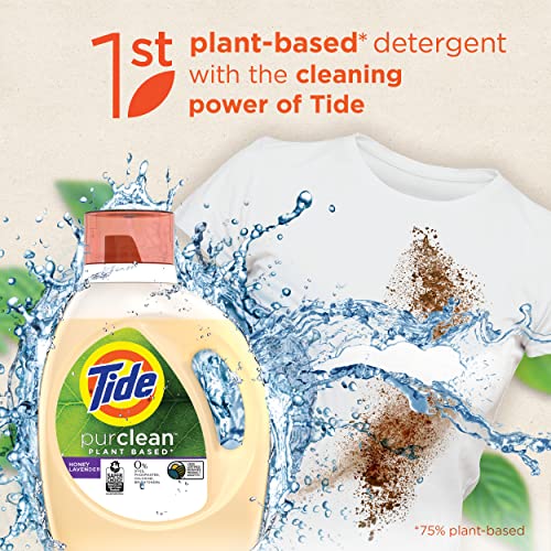 Tide purclean Liquid Laundry Detergent, Honey Lavender Scent, 69 fl oz, 48 loads, 75% plant-based