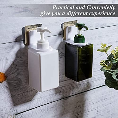 2pcs Shower Gel Bottle Rack Hook Bracket,Self Adhesive Wall Mounted Shampoo Holder Hook Shower Gel Bottle Rack Hanger Liquid Soap Holder Hand Sanitizer Suction Wall Seamless Hook for Kitchen Bathroom