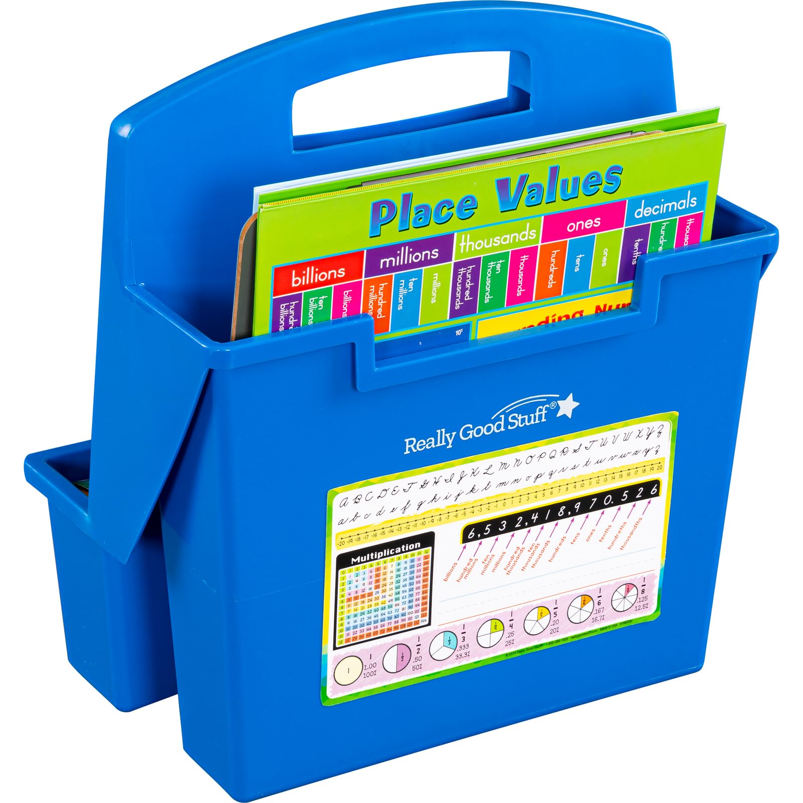 Really Good Stuff 24PK Intermediate Self-Adhesive Vinyl On-The-Go Reference Nameplate with Cursive & Math Skills-Traditional Manuscript Name Tags