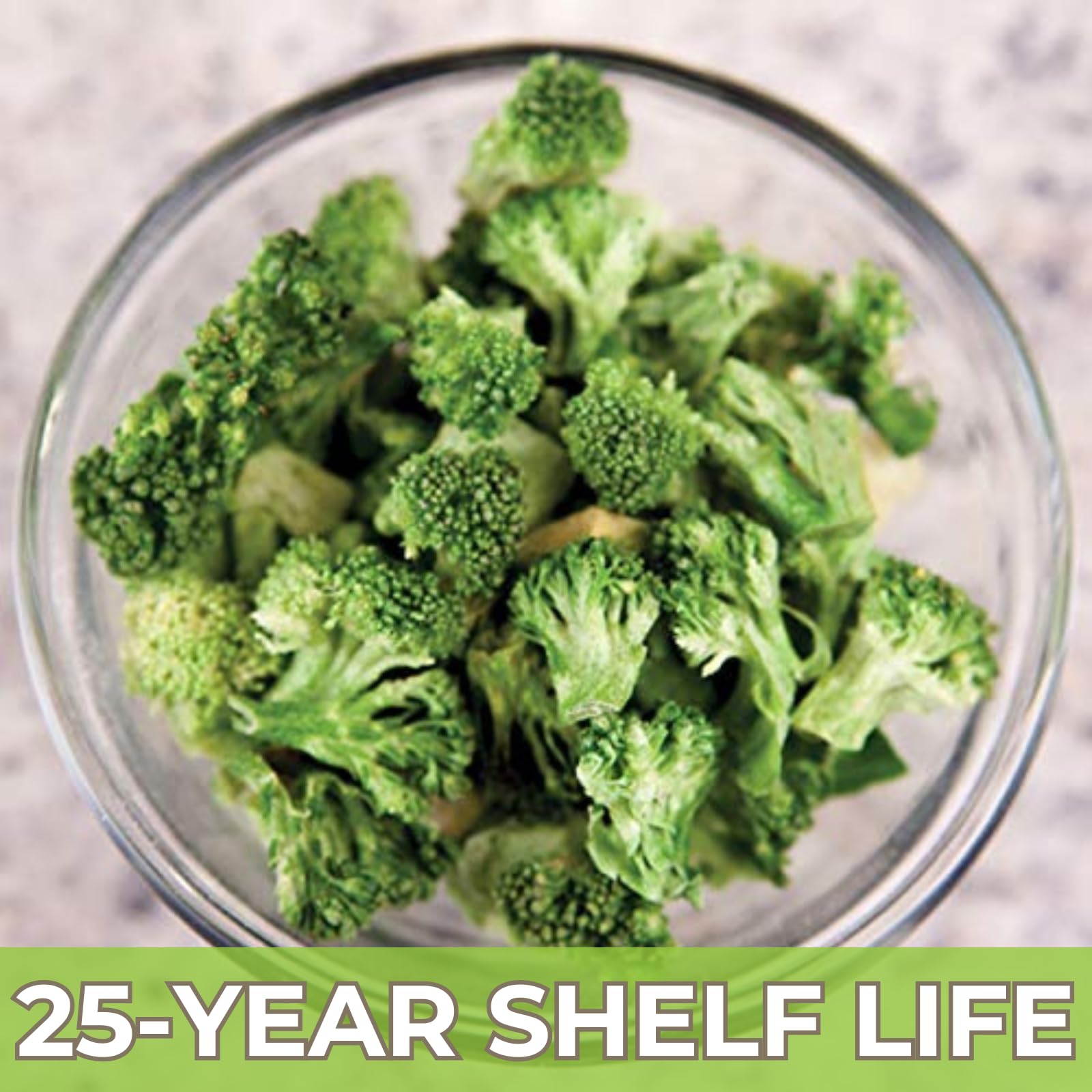 Nutristore Freeze Dried Broccoli | Survival Emergency Veggie Supply, Healthy Meals, Camping | Made in USA | 25 Year Shelf Life | #10 Can