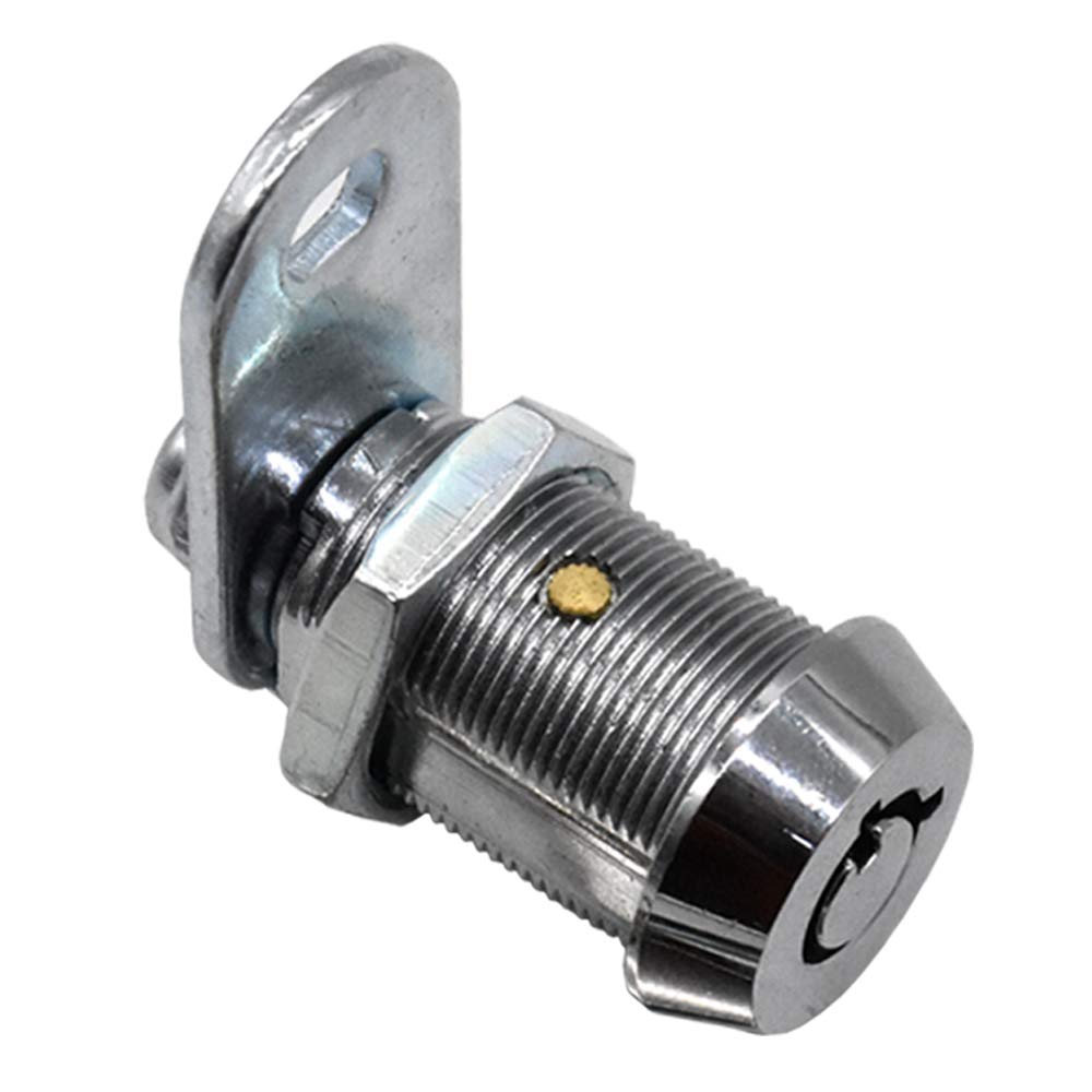 2Pcs Tubular Cam Lock 1 inch Cabinet Lock Keyed Alike with Chrome Finish for Vending Machine Tool Box Mailbox ATM