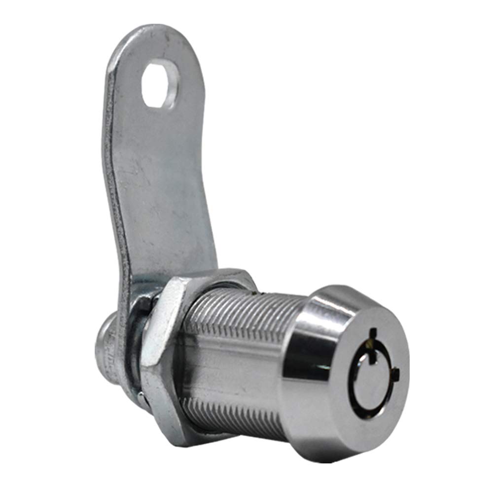 2Pcs Tubular Cam Lock 1 inch Cabinet Lock Keyed Alike with Chrome Finish for Vending Machine Tool Box Mailbox ATM