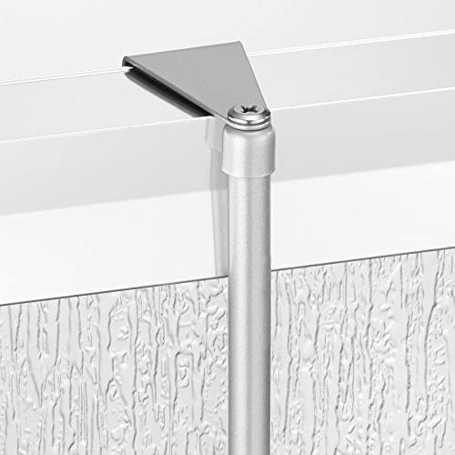 mDesign Over Door Shower Caddy – Practical Metal Shower Shelves with no Drilling Required – Hanging Shower Storage Baskets for All Shower Accessories on 2 Tiers – Chrome