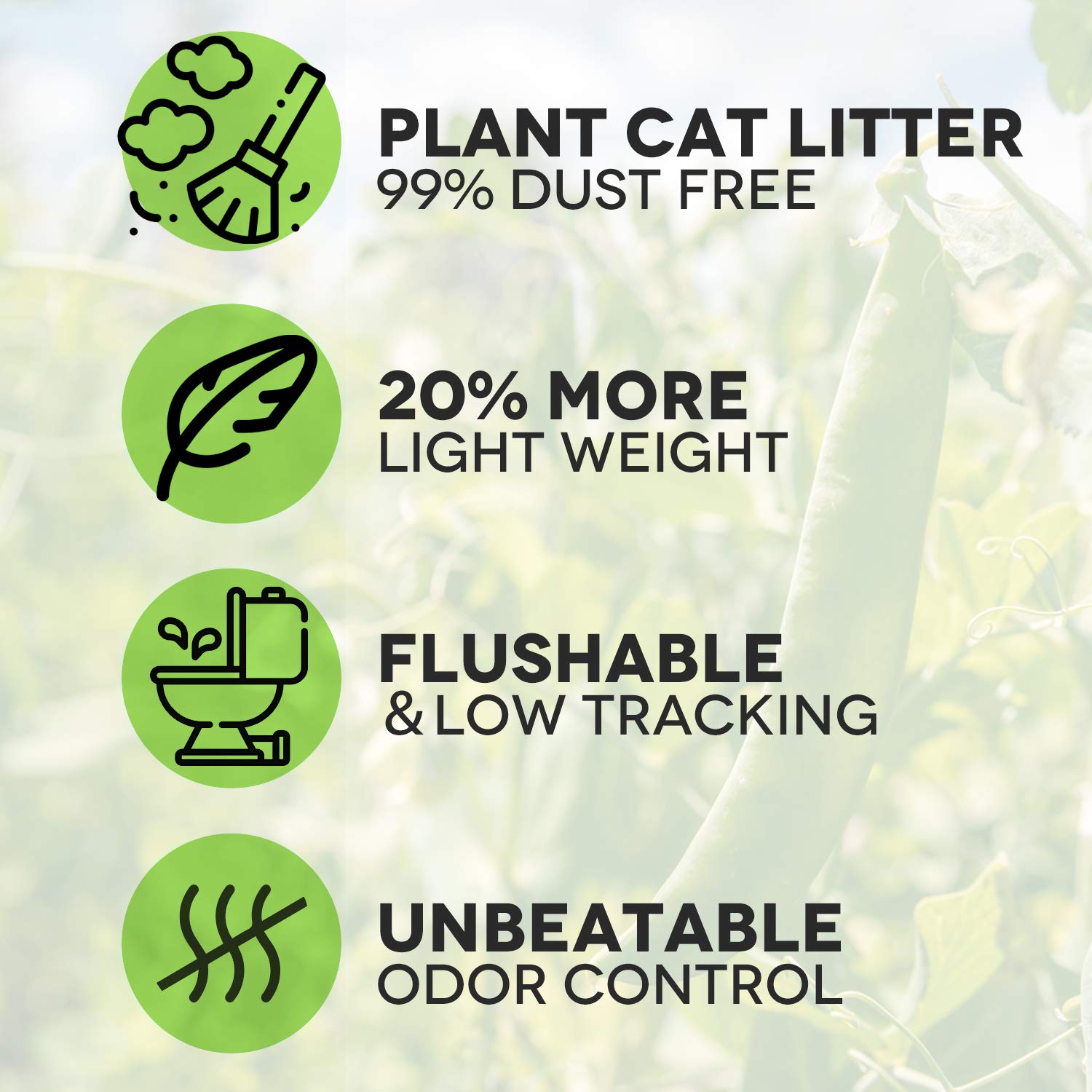 Tofu Cat Litter Natural Cat Litter Clumping Cat Litter Flushable Kitty Litter Cat Litter Unscented Ultra Odor Control Cat Litter Low Tracking Biodegradable Pellets Multi-Cat