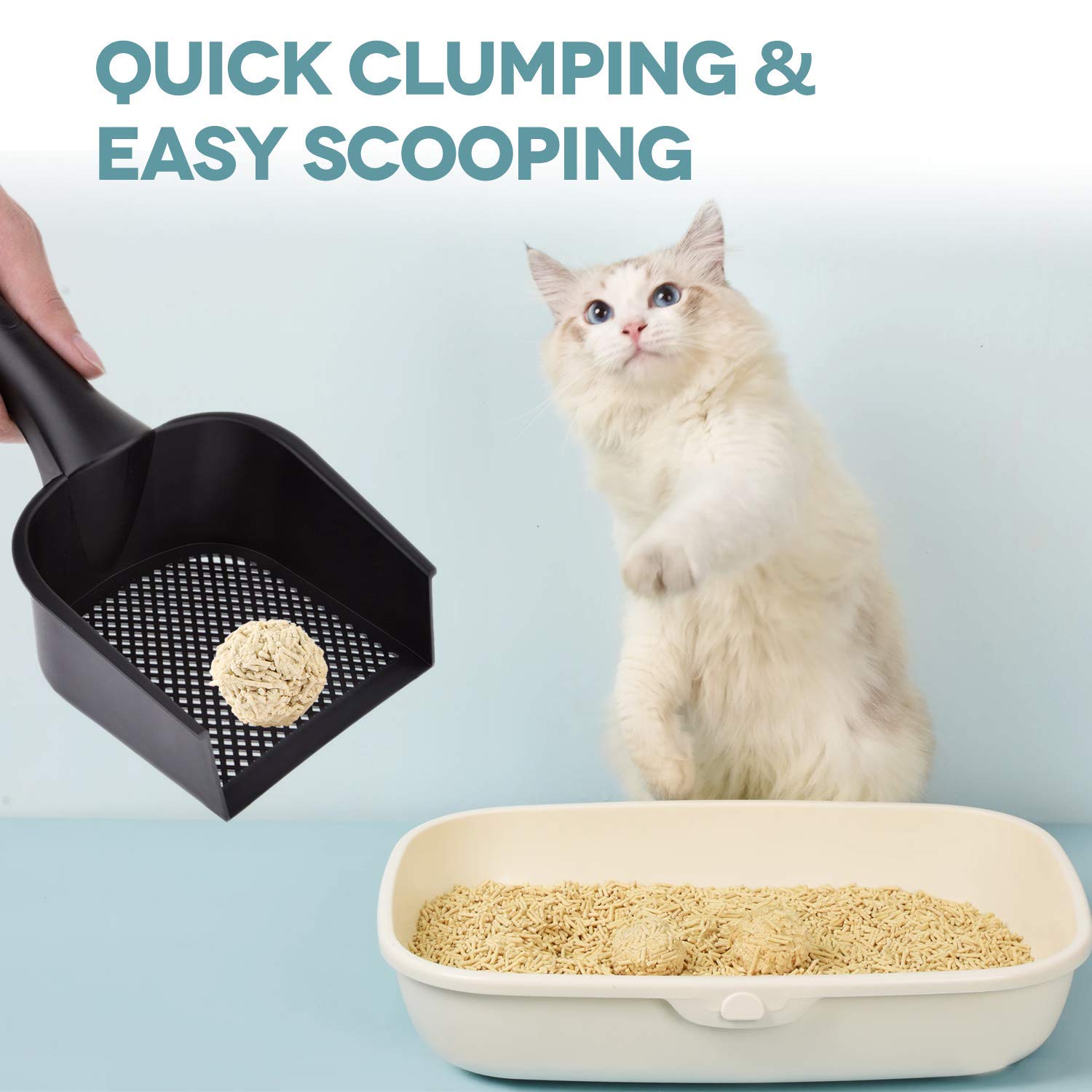 Tofu Cat Litter Natural Cat Litter Clumping Cat Litter Flushable Kitty Litter Cat Litter Unscented Ultra Odor Control Cat Litter Low Tracking Biodegradable Pellets Multi-Cat