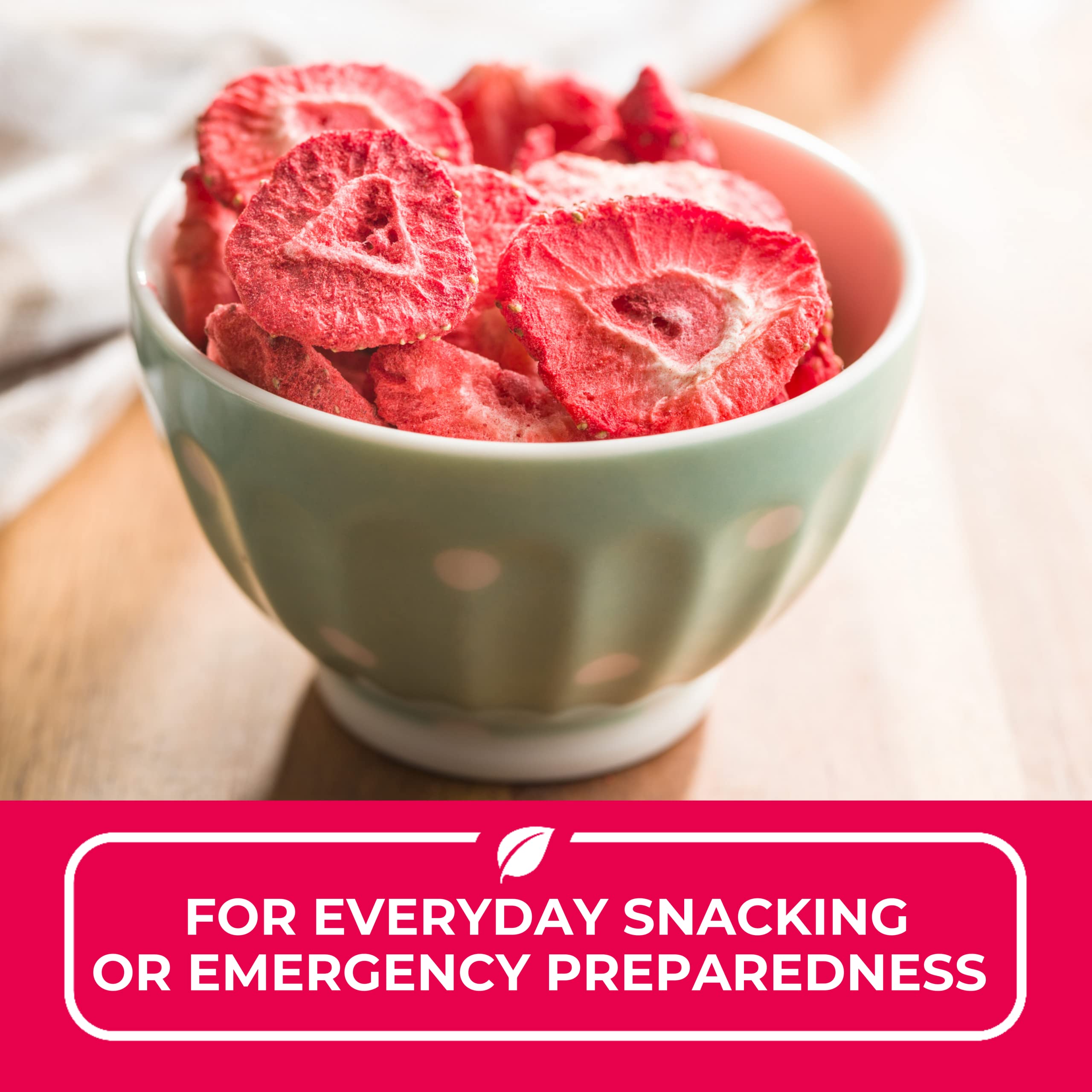Nutristore Freeze Dried Strawberries | 100% Natural, Healthy Fruit Snacks Bulk | Premium Quality & Crispy Fresh Taste | Emergency Survival Food Supply | #10 Can | 23 Servings | 25 Year Shelf Life