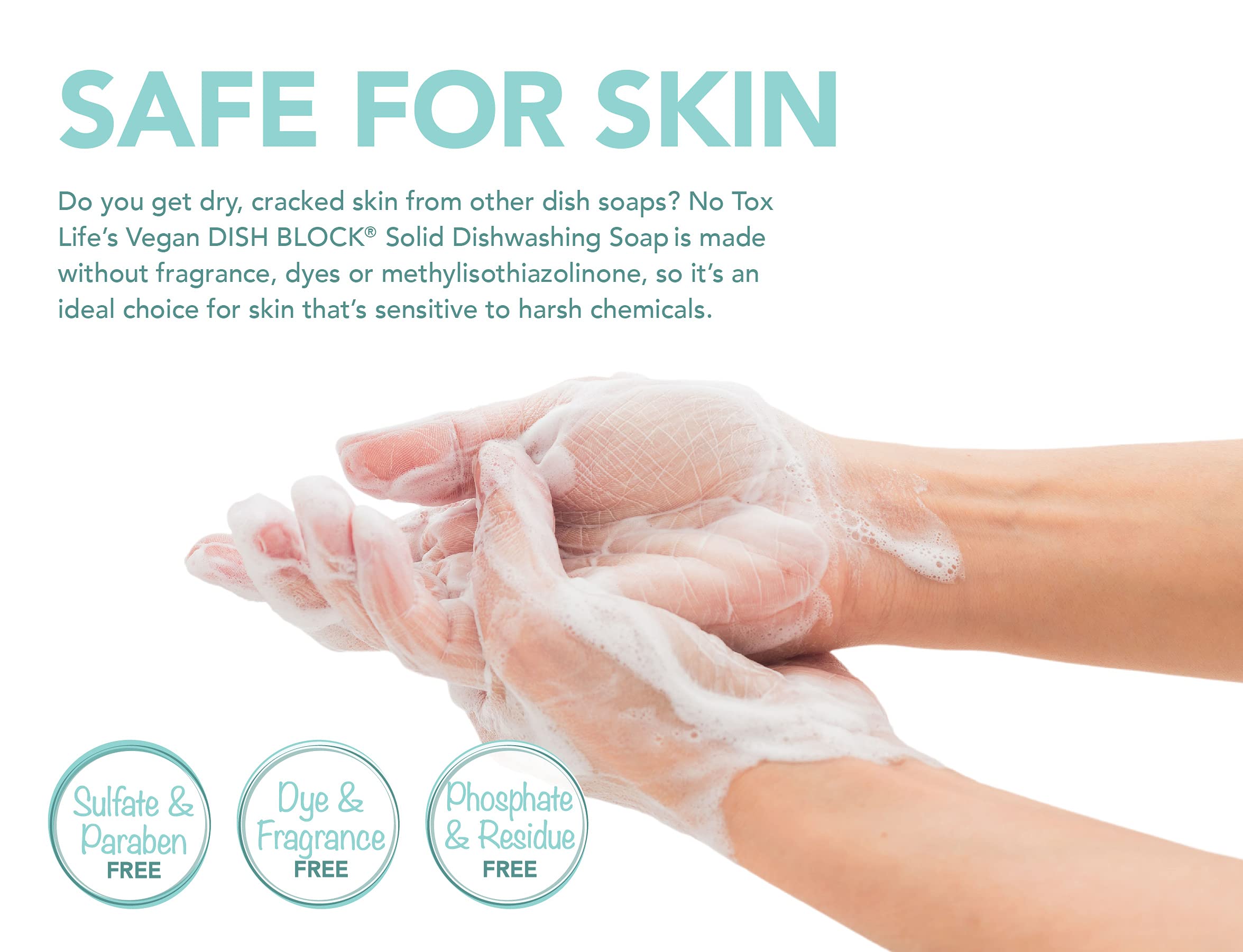 No Tox Life DISH BLOCK - Free of Dyes and Fragrance - Zero Waste Dish Soap