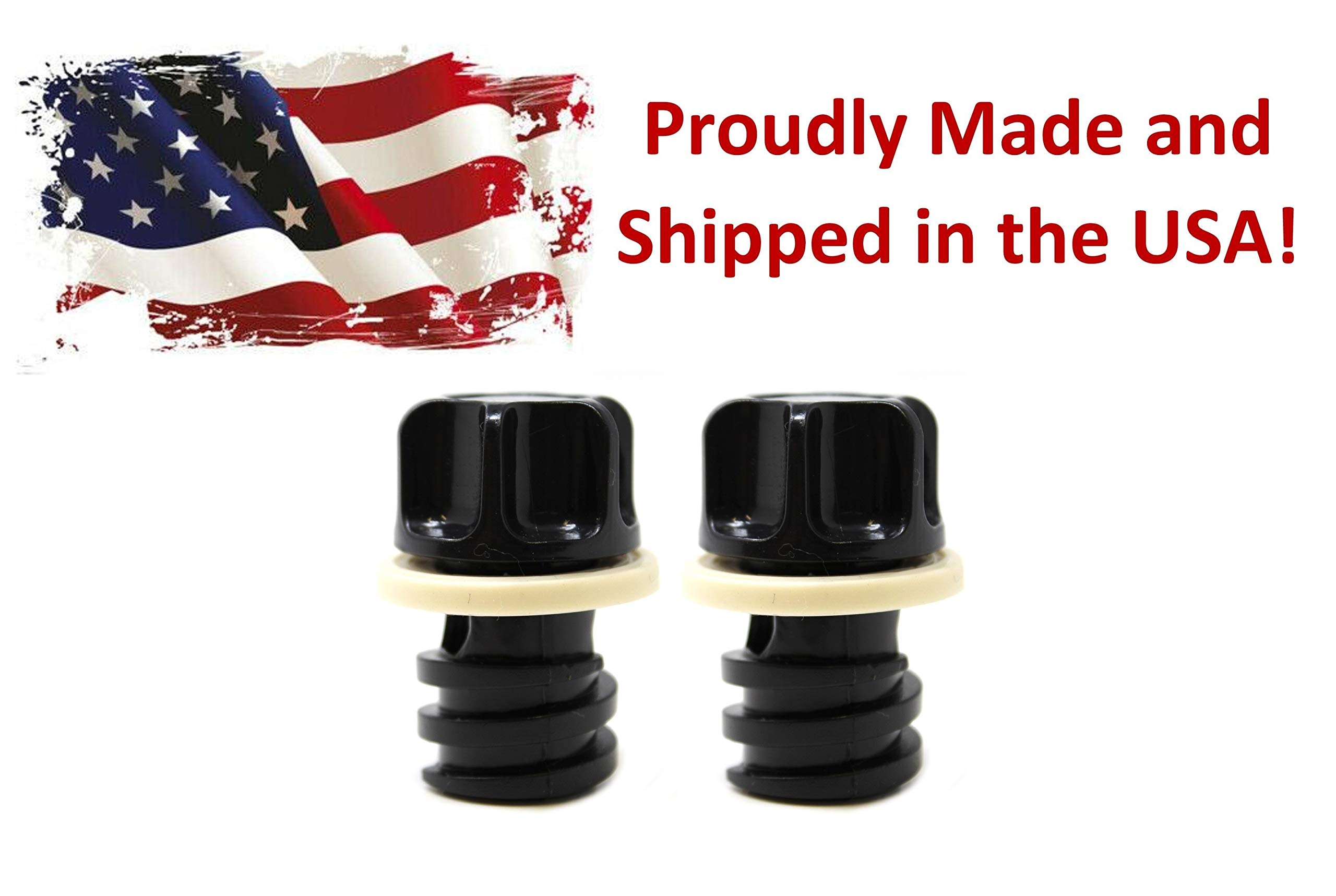 JSP Manufacturing Cooler Drain Plug & Gasket Assembly Compatible with Yeti, RTIC, ORCA, OVO, Bird Dog Coolers 70QT 110QT (2 Drain Plugs)