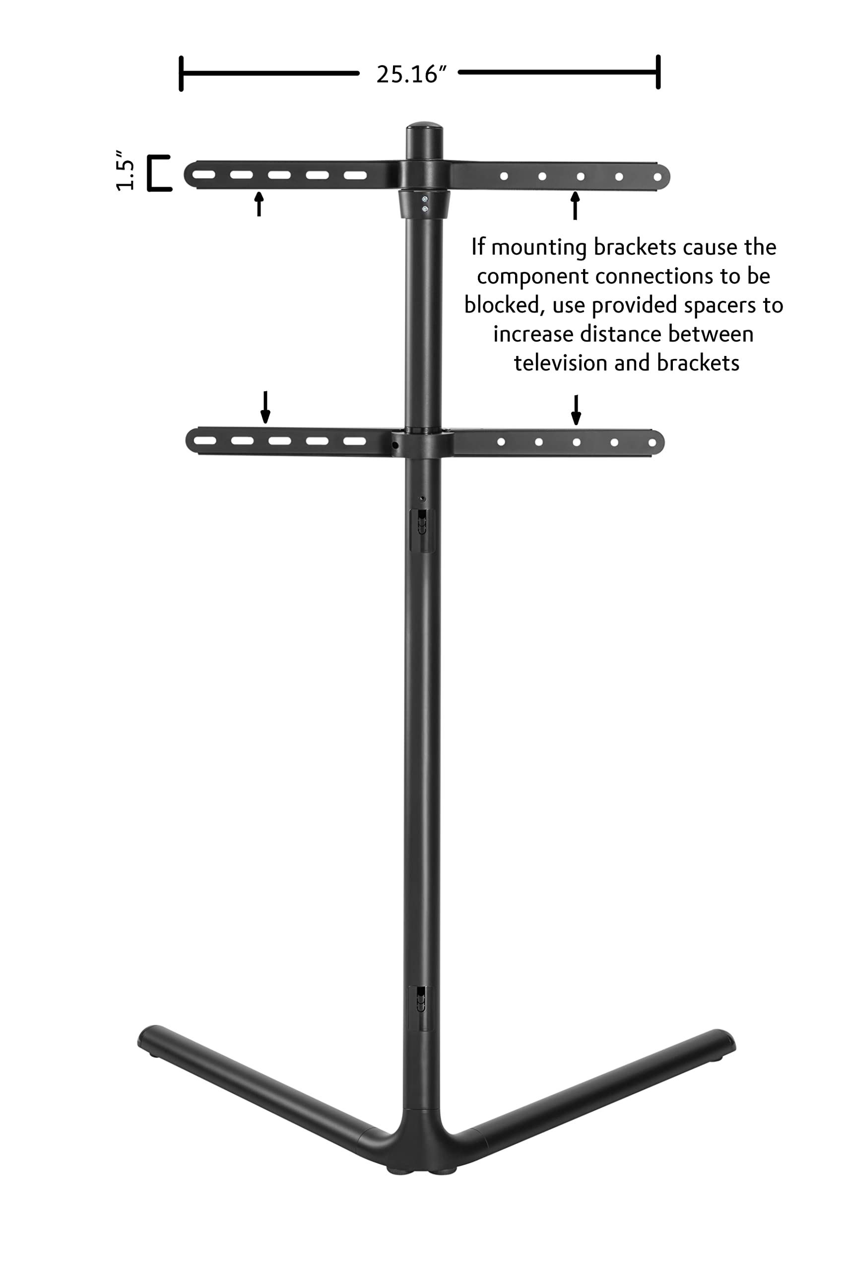 ynVISION.DESIGN Modern Studio TV Floor Stand, Mount & Easel with Adjustable and Swiveling Viewing Angle 49-70 inch (Chrome)